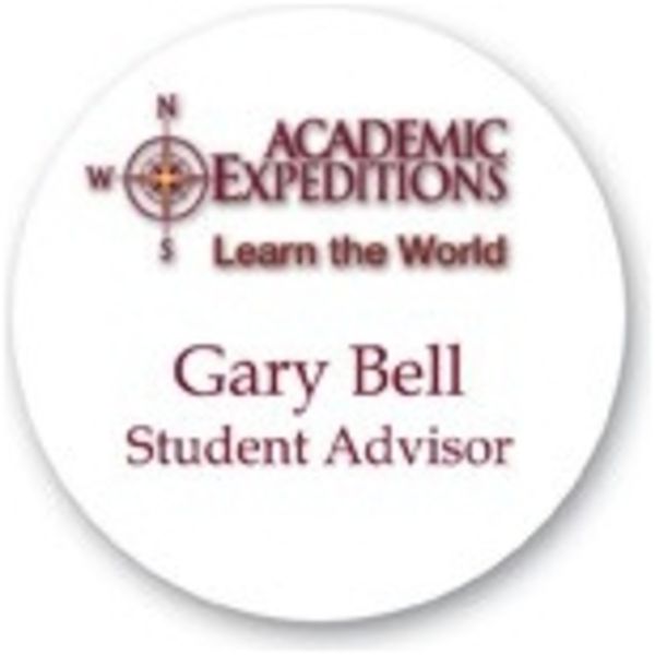 Printed Laminated Personalized Name Badge (2x2") Round
