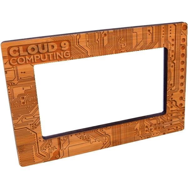 Printed Custom Laser Etched Bamboo Magnet Frames