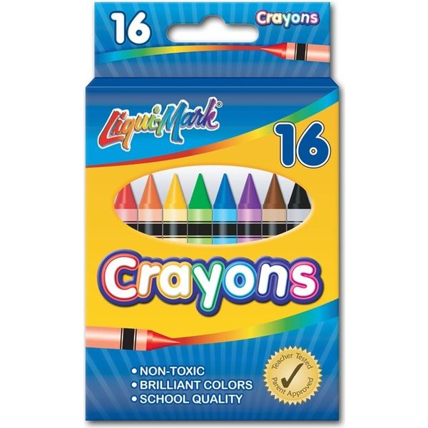 Printed 16 Pack Crayons - Assorted Colors