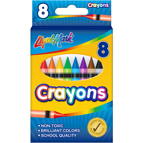 Printed 8 Pack Crayons - Assorted Colors