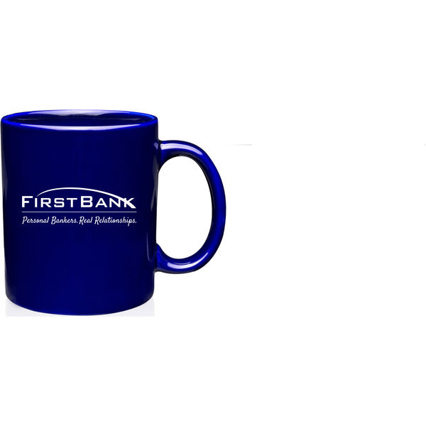 Promotional 11 oz ceramic Mug/ midnite blue/First Bank A7102