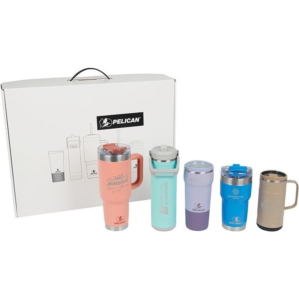 Promotional Pelican 5-pc Sample Hydration Kit in Cardboard Case w/Foam