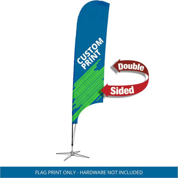 Promotional Large Custom Blade Sail Sign Flag Concave Bottom Double-Sided